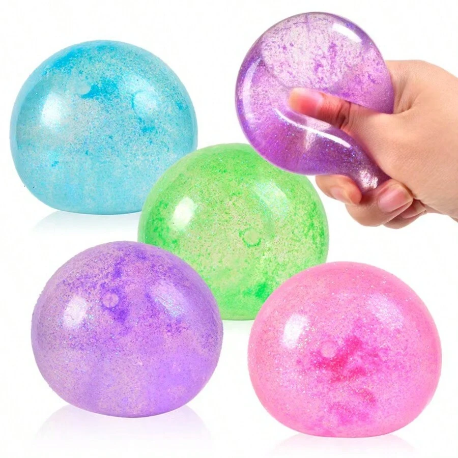 Latest Glitter Malt Squeeze Stress Ball Soft Squishy Fidget Toy With Shiny Sequin Slow Rebound