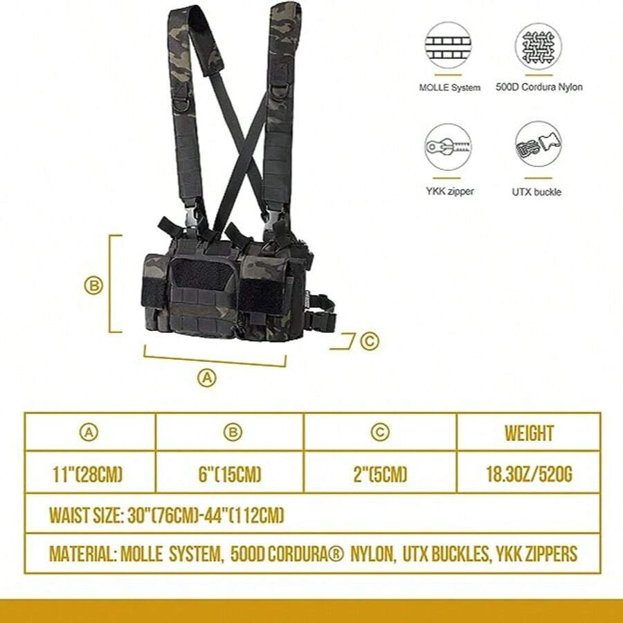 ONETIGRIS OneTigris Chest Rig, MOLLE Chest Rigs Tactical Chest Rig ...
