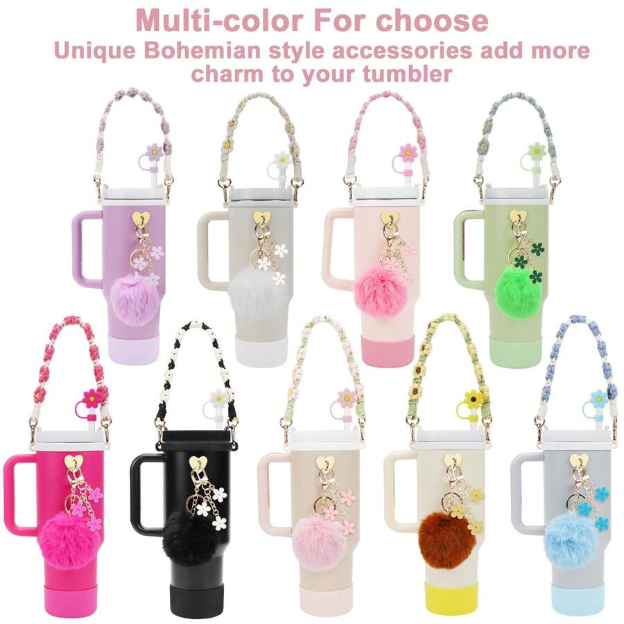Cup Accessories Set Including Water Bottle Handle Strap, Siliocne Cup ...