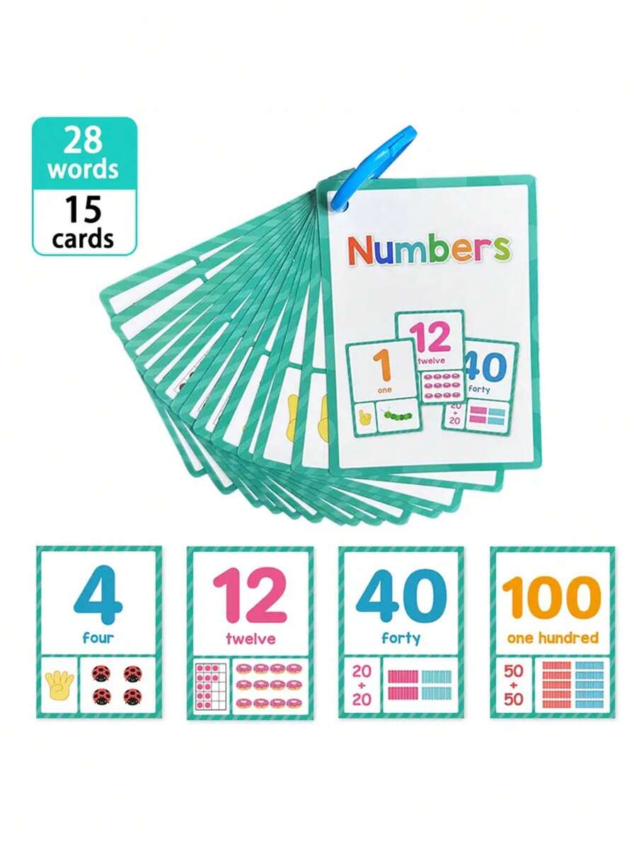 Numbers 1-100 Flash Cards, Preschool Numeracy Math Learning Addition ...