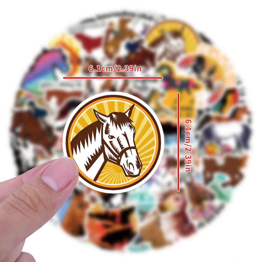 50PCS Horse Stickers Horse Riding Stickers For Teenager Adults, Cartoon ...