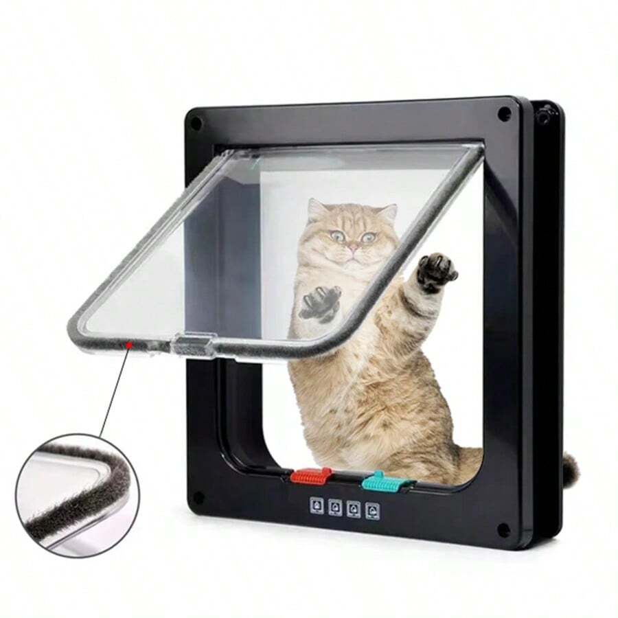 Weather Proof Cat Door 4 Way Locking For Cat Up To 20 Lbs For Interior ...