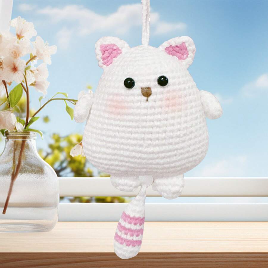 Kit de crochet de chat blanc DIY pour débutants avec tutoriels vidéo ...
