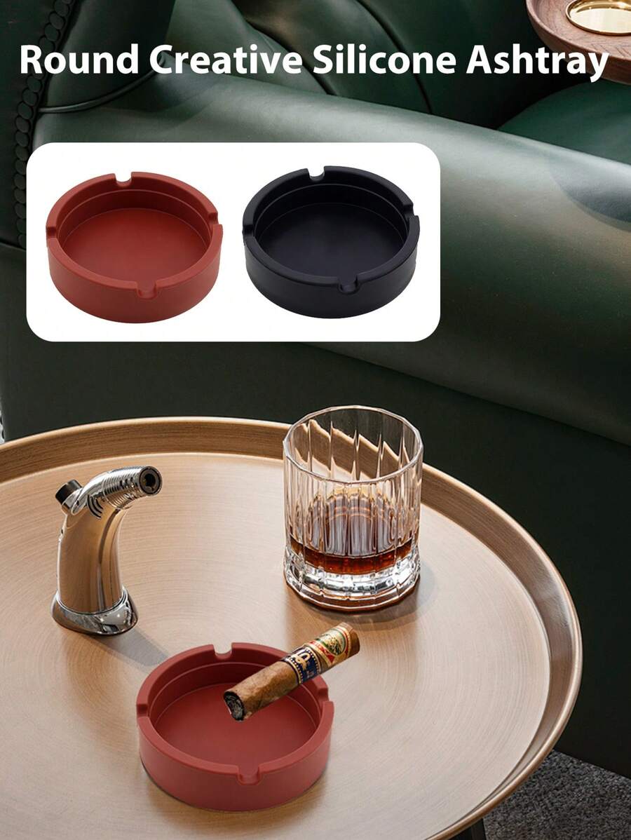 Circular Ashtray, Creative Soft Silicone, High-Quality, Non-Burning ...