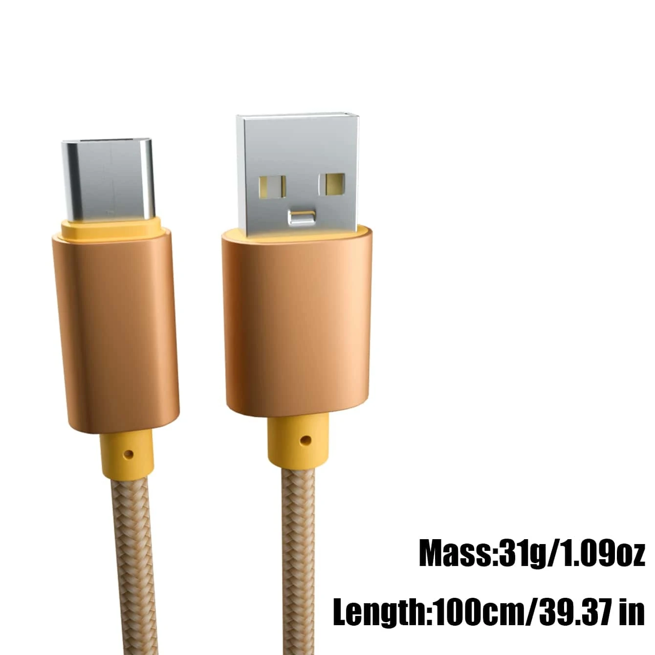 A 1M Gold Braided Material Cable Capable Of Passing 2A Current, Stable ...