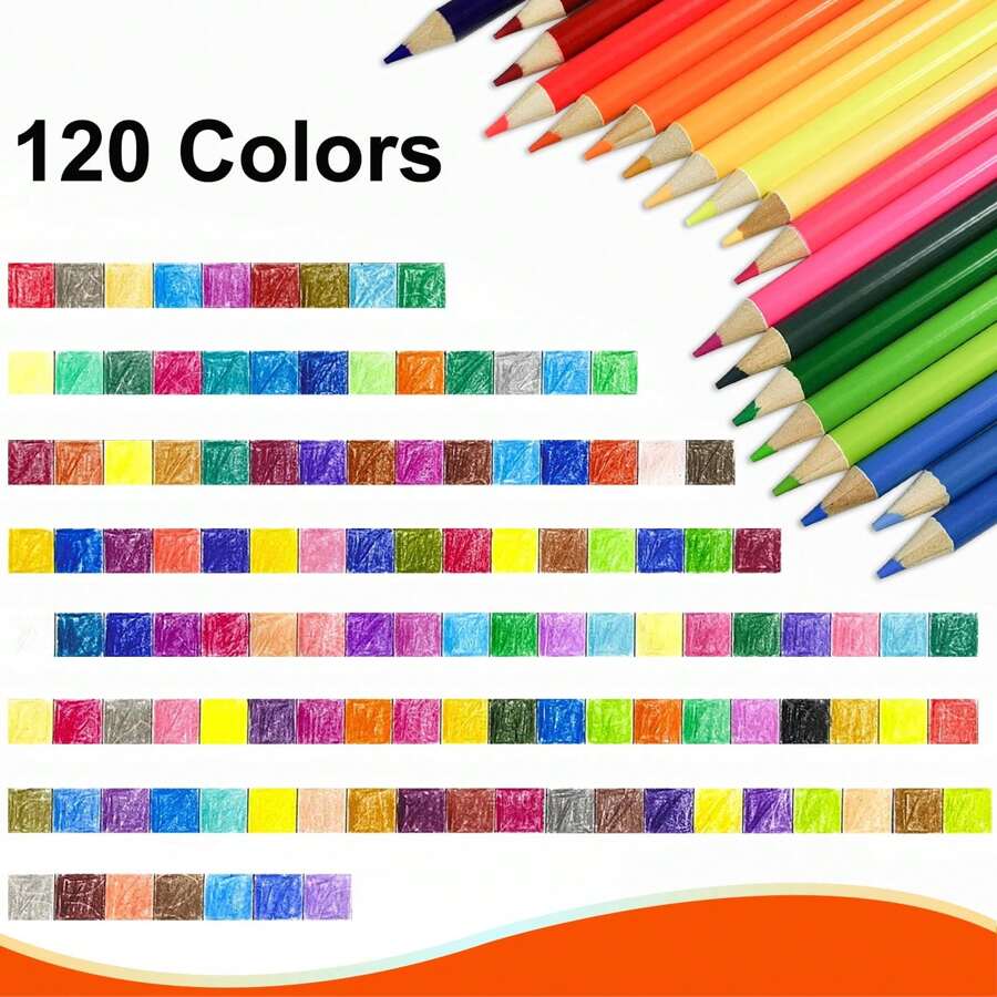 120pcs Colored Pencils,Oil-Based Colored Pencil Set, Premium Soft Core ...
