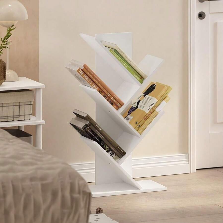 Tree Bookshelf 5-Tier Floor Standing Tree Bookcase, White | SHEIN USA