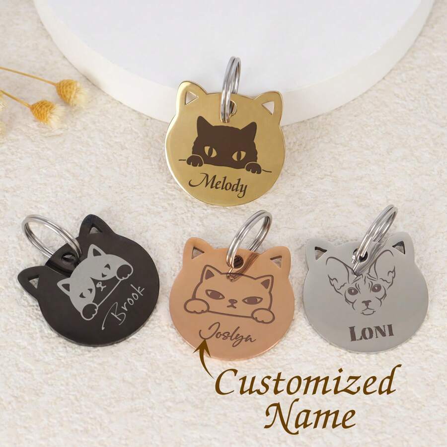 Personalized Cat Tag, Custom Cat Tag, Boho Cat Tag,Star Cat Tag, Cat ...