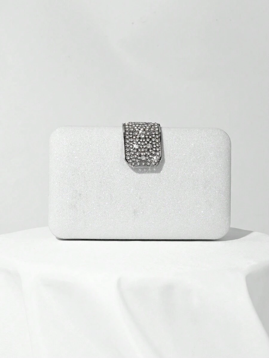 Fashionable Women's Sparkling Diamond Flap Evening Bag, Glittering ...