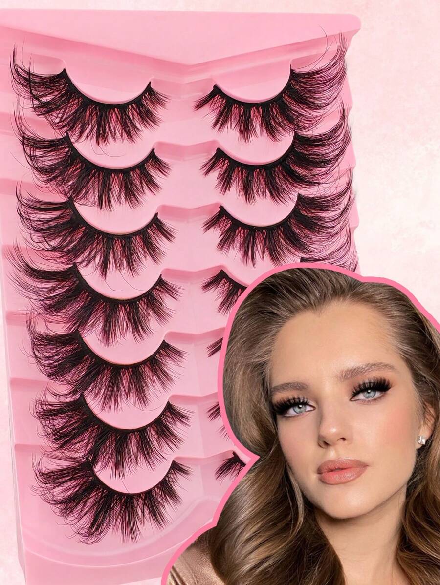 7 Pairs Fox Eye Eyelashes Cat Eye Lashes Winged End Eye Elongated ...