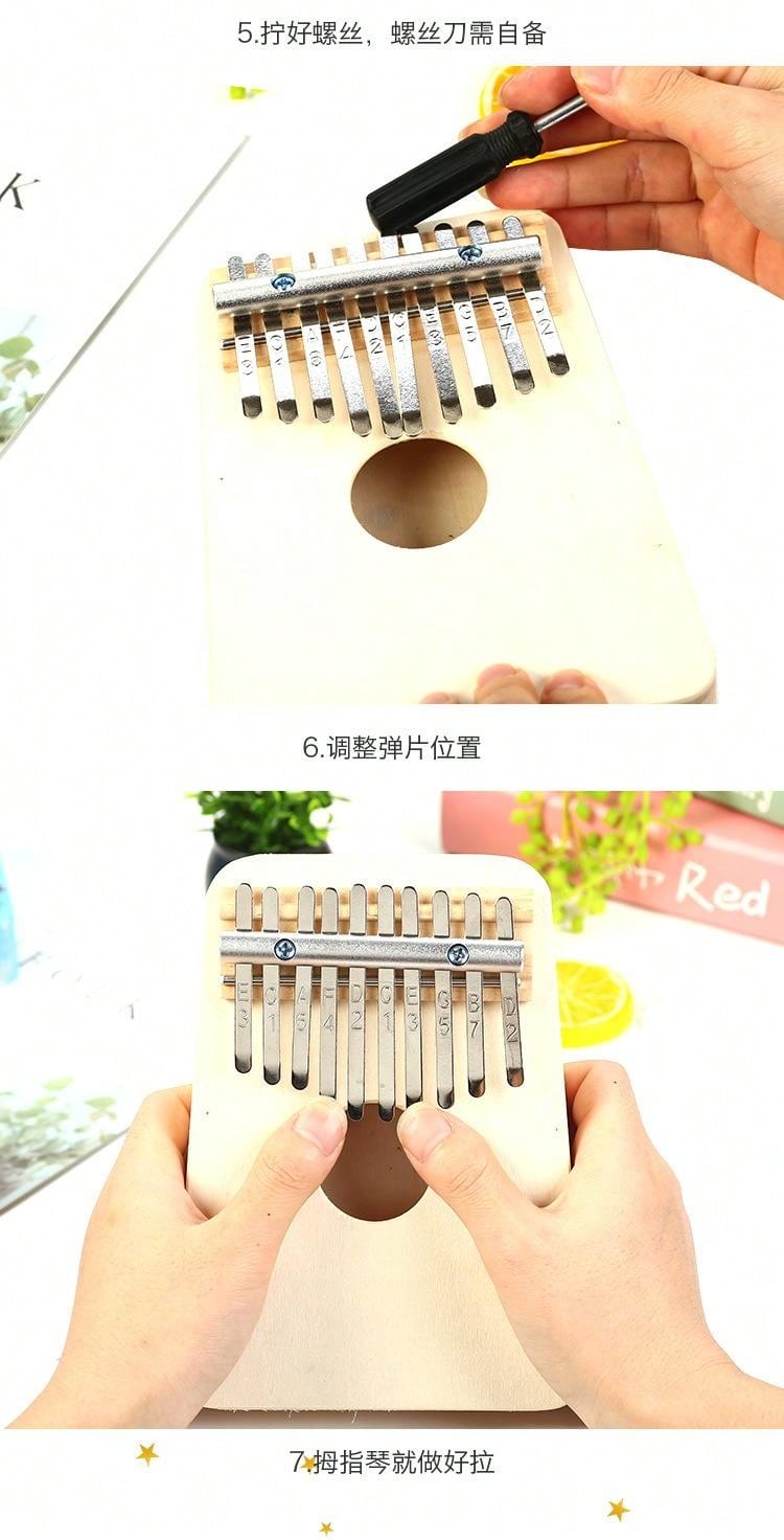 DIY Style Portable Finger Musical Instrument - 10 Keys 17 Keys Kalimba ...