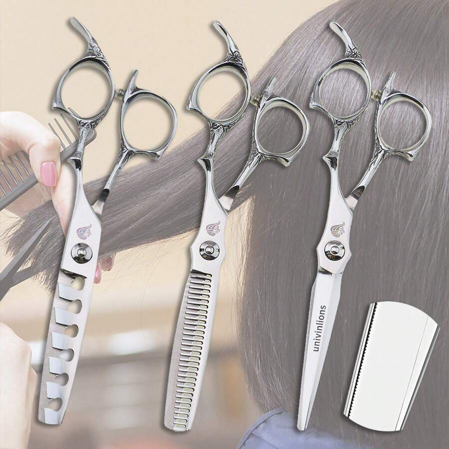 univinlions 440C 6.0 Inch Laser Wire (With Small Teeth) Hairdressing Cutting Scissor Thinning ...