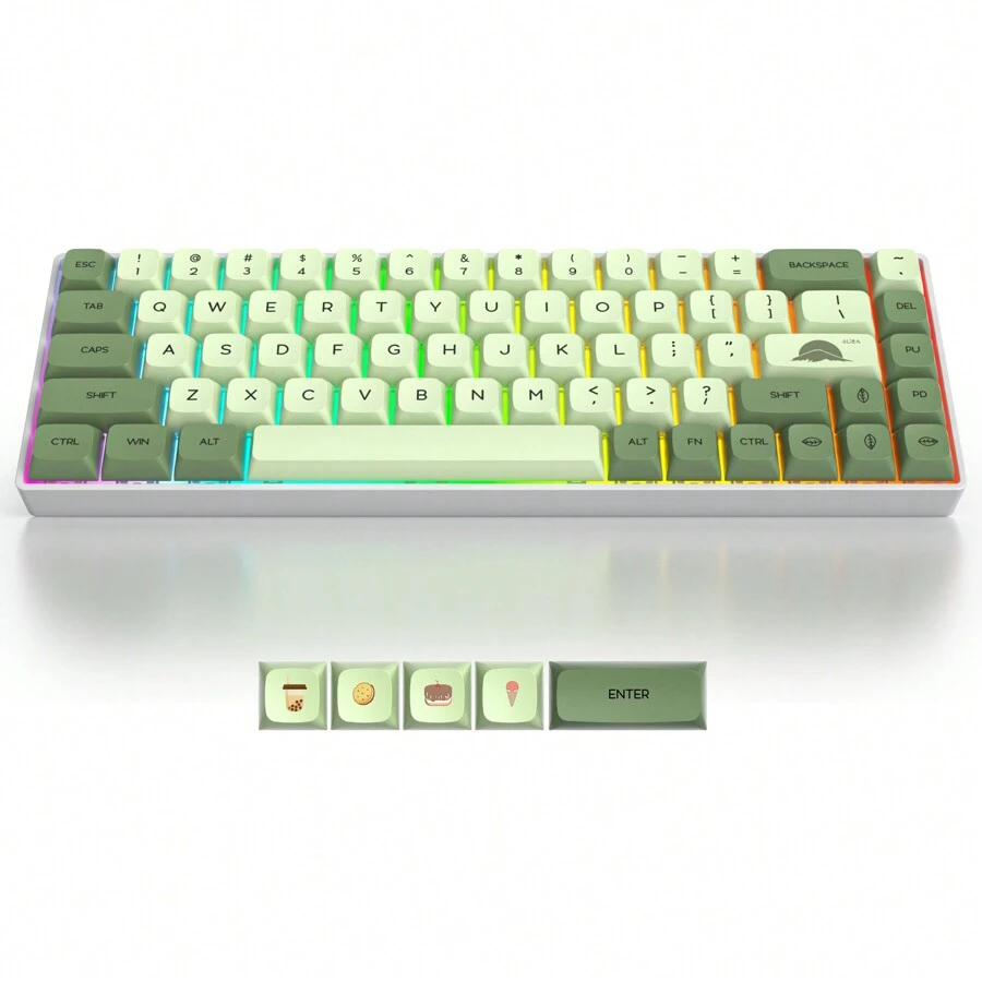 SURMEN Portable 65% Mechanical Gaming Keyboard, 68 Keys Compact Wired ...