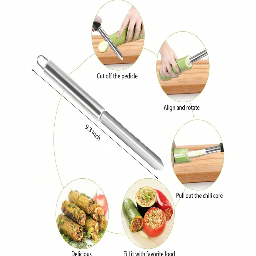 6pcs Vegetable Corer Tool, Stainless Steel Fruit And Vegetable Corer ...
