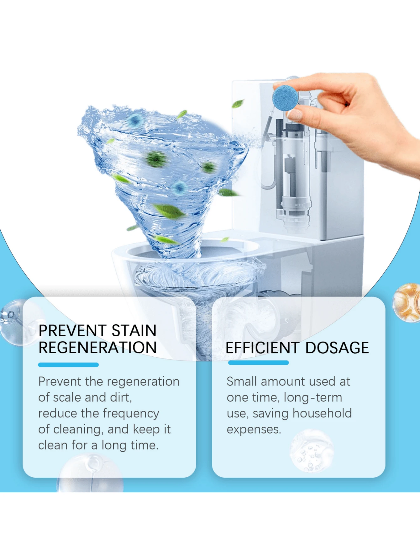 Toilet Bowl Cleaning Tablets Toilet Bowl Odor Removal Stain Removal ...