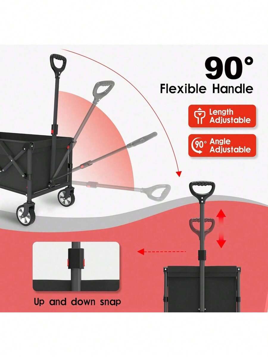 Wagon Cart Heavy Duty Foldable [2024 New Upgrade] Collapsible Wagon ...