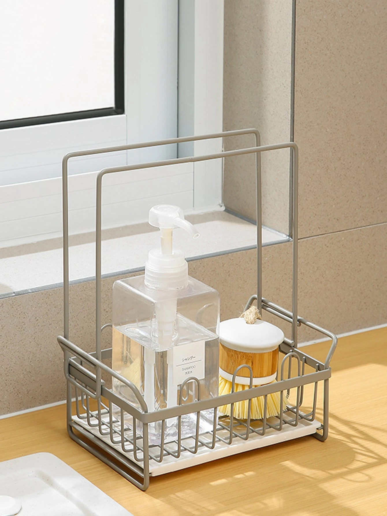 Kitchen Sink Tray Storage Rack, Iron Double Bar Rag Rack Drain Rack ...