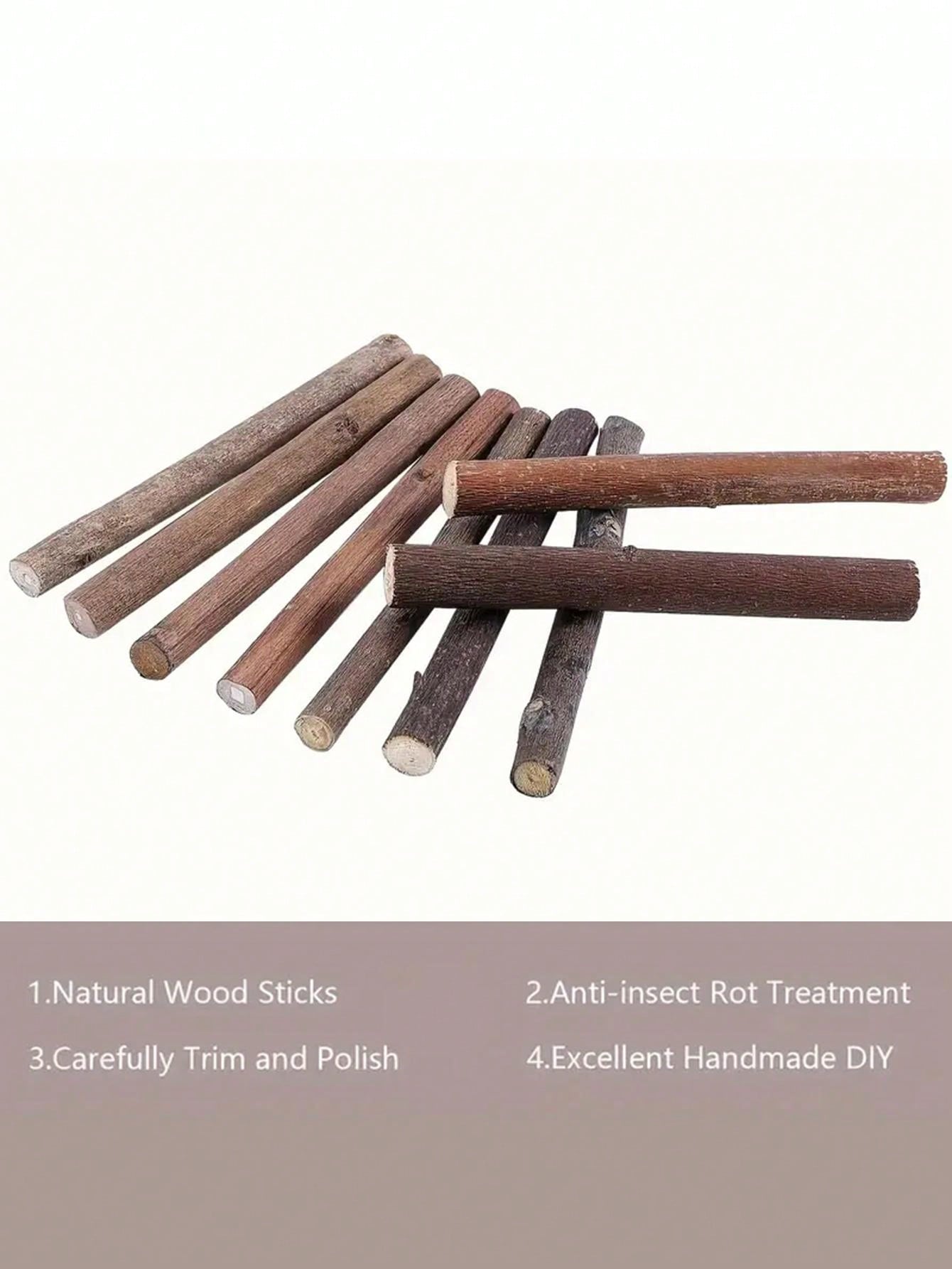 50pcs ,Wood Log Sticks , Natural Branch Sticks, Wood Craft Sticks For ...