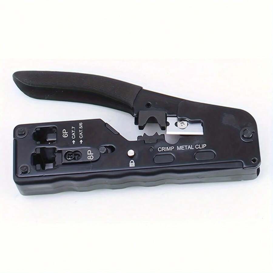 Straight RJ45 Crimping Tool Kit, Integrated Ethernet Crimper Cat7 Cat6 ...