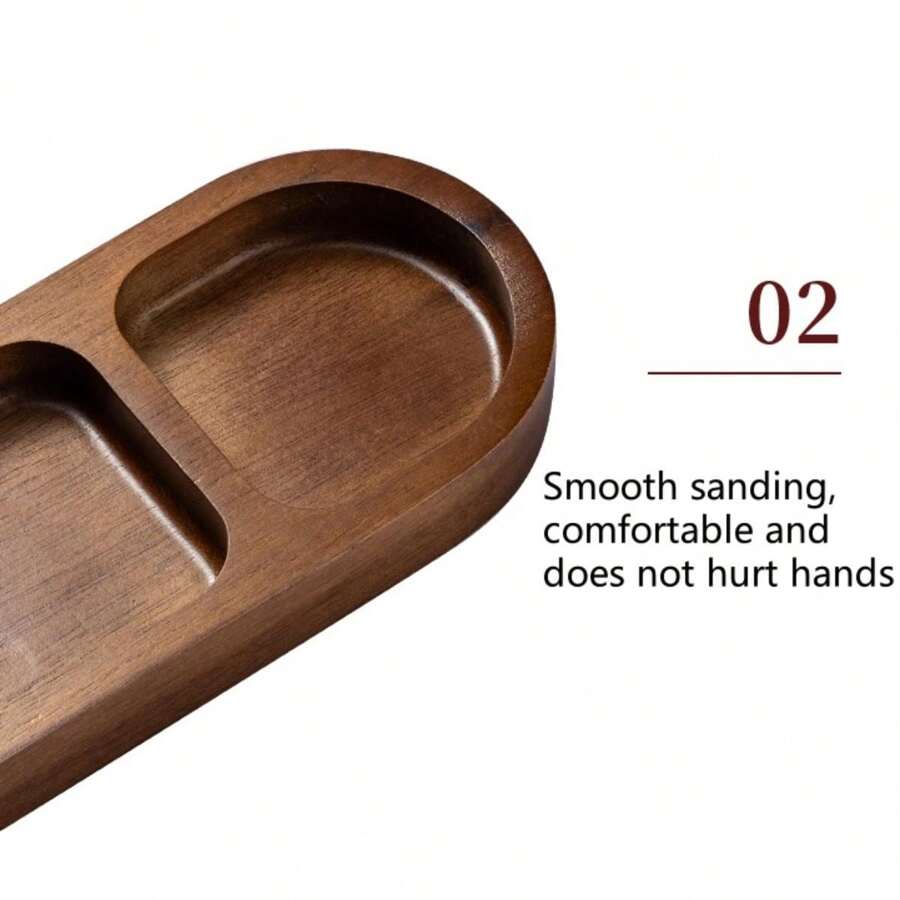 EYSENC Wood Dinner Plate 3 Compartment Plates With Dividers Serving ...