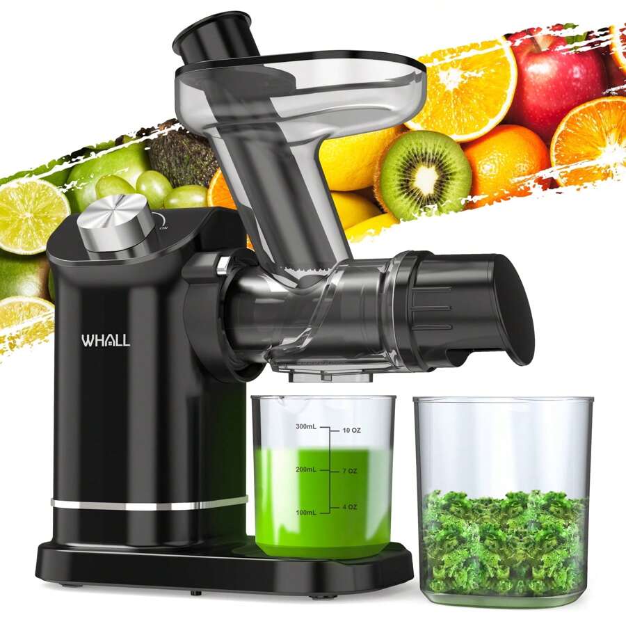 WHALL Cold Press Juicer, Masticating Slow Juicer Vegetable And Fruit ...