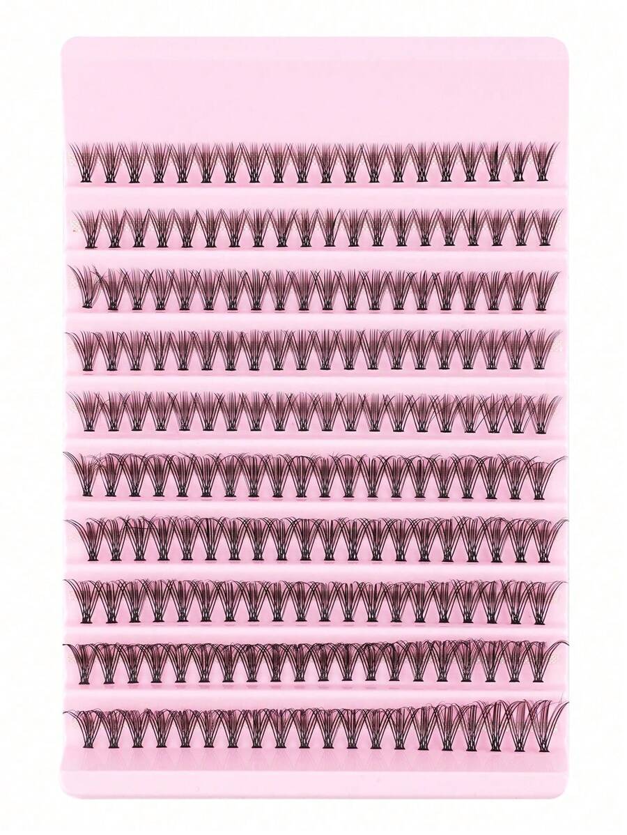 10 Rows 200 Clusters Eyelashes, 30D Mix Full Curled Eyelashes, Natural ...