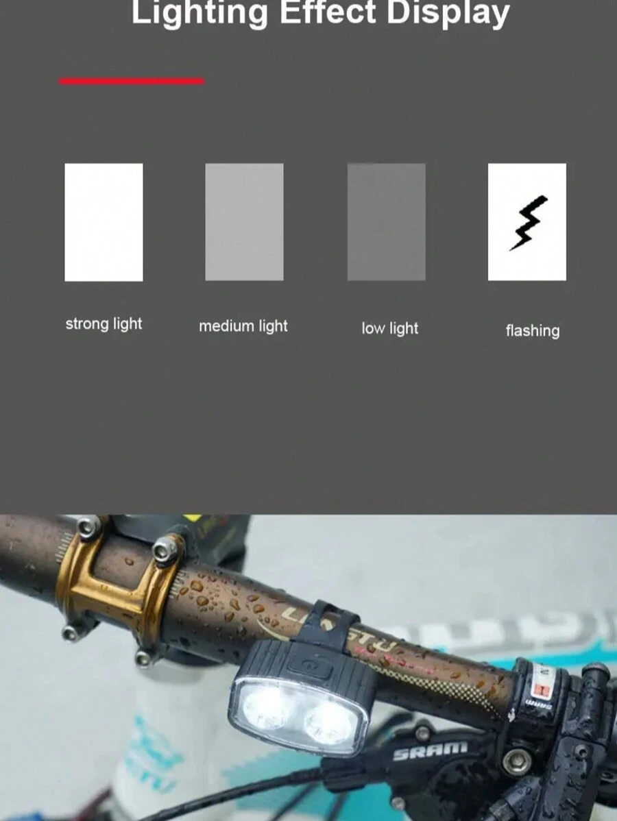 Bicycle Front Light, White, Mountain Bike Laser Light For Night Riding ...