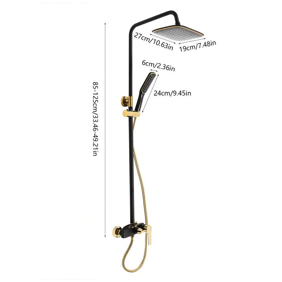 YUNRUX Shower System Rain Shower Shower Set Wall Mounted Adjustable ...