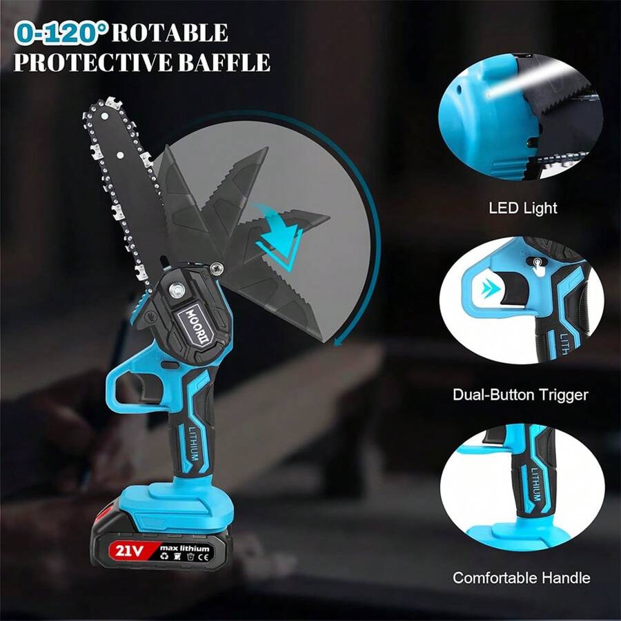 Mini-kettingzaag 6-inch snoerloos, 21V snoerloze elektrische ...