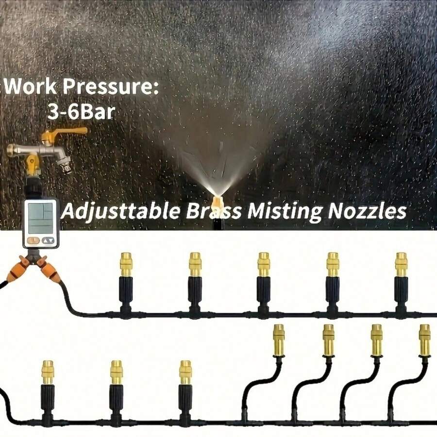 Outdoor Misting Cooling System Garden Irrigation Watering 1/4'' Brass Atomizer Nozzles 4/7mm ...