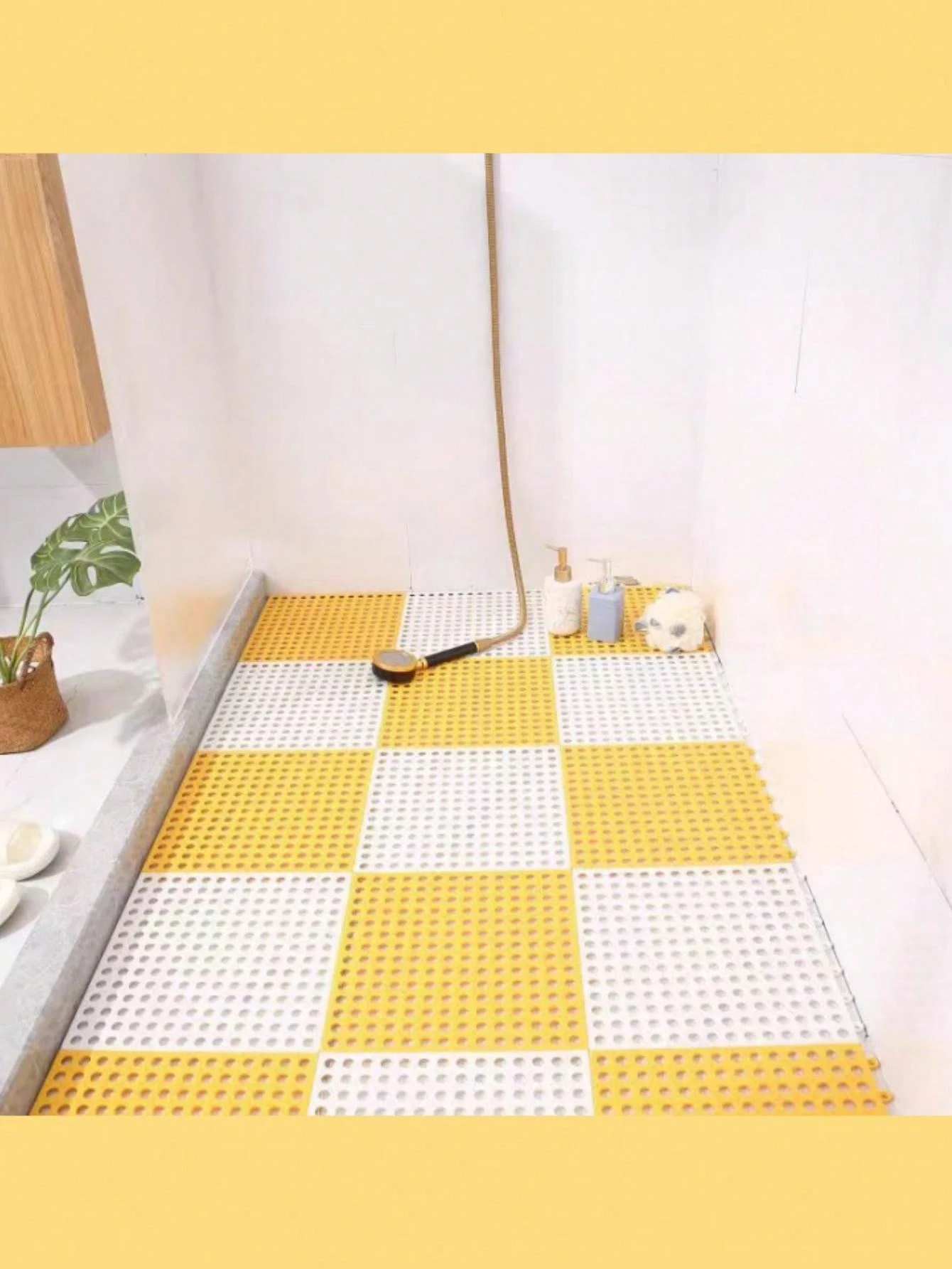 4/8pcs TPE Bathroom Mats, Bathroom Shower Mats, Plastic Hollow ...