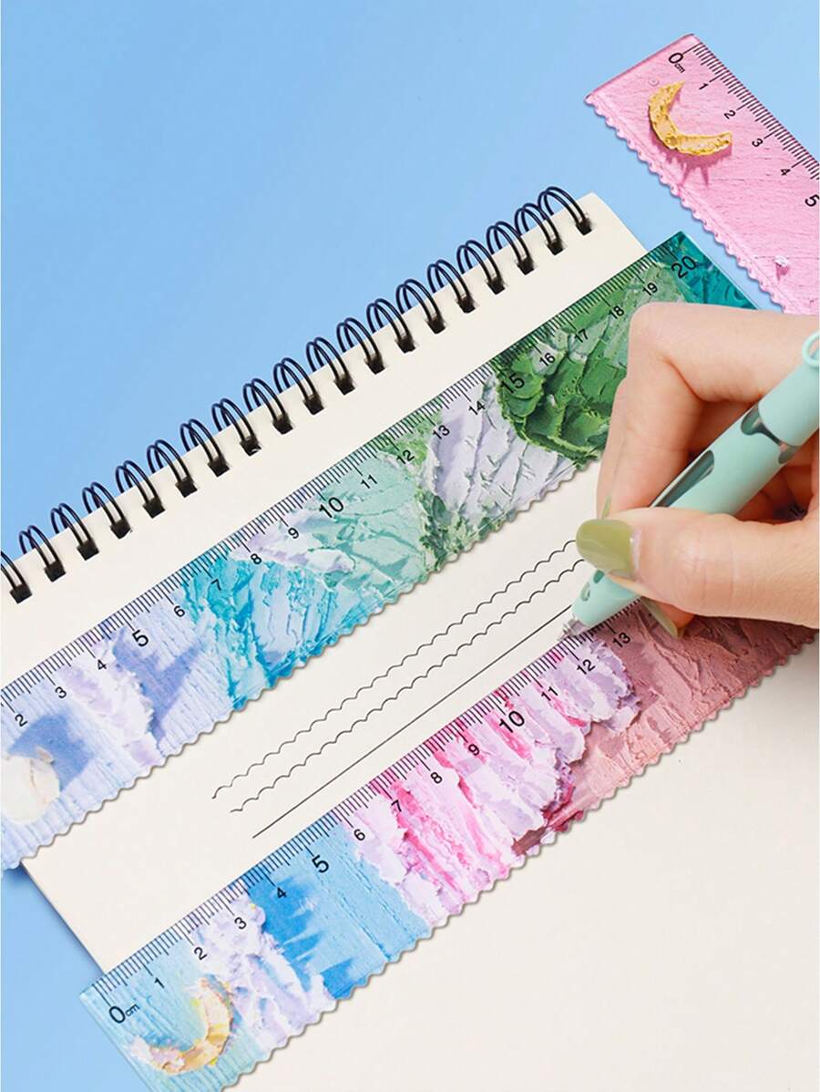 20cm Rulers, Oil Paint Style Ruler, Straight Ruler Measuring Tool For ...