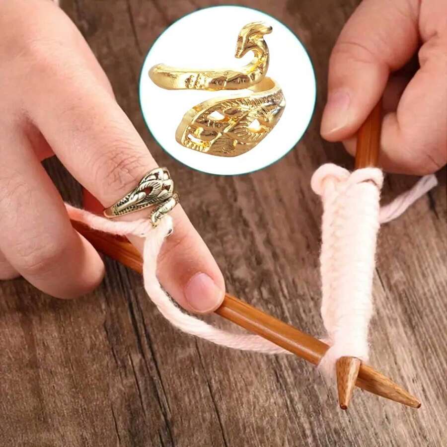 Adjustable Knitting Loop Set: Crochet Loop, Knitting Ring Yarn Guides For Needlework | SHEIN UK