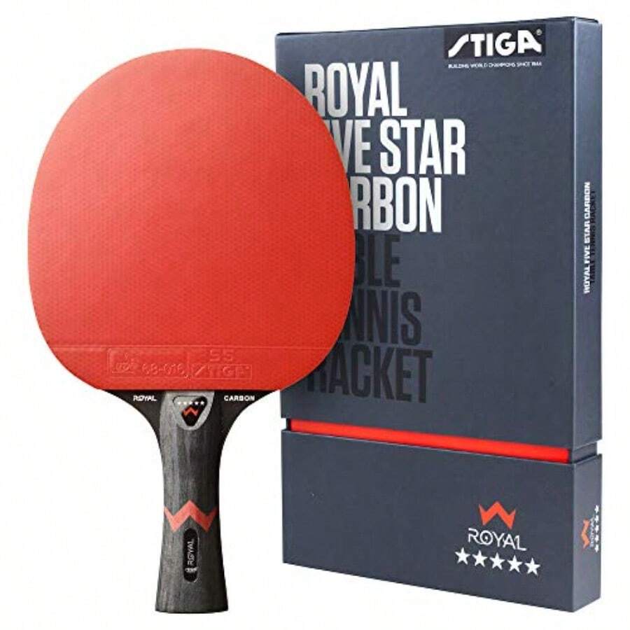 Royal Carbon 5-Star Table Tennis Racket Professional Grade 5+2-Ply ...