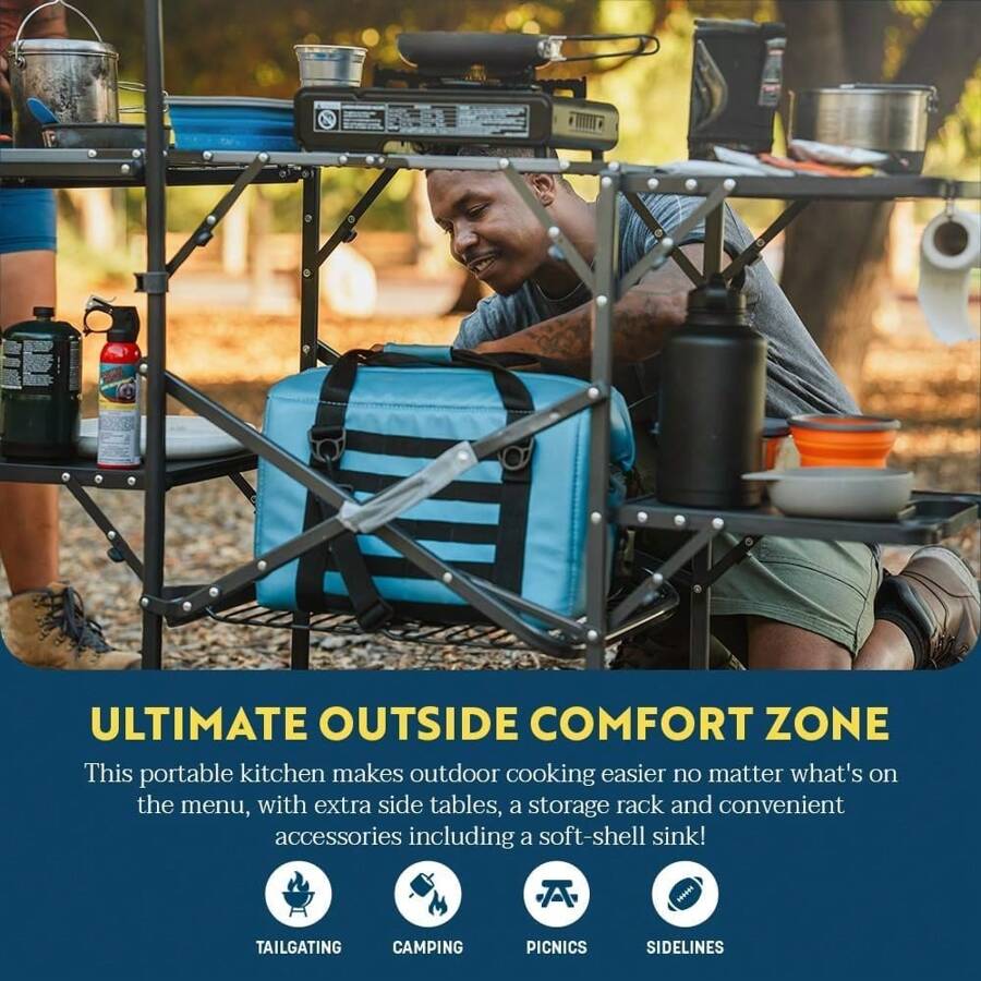 Master Cook Station | Portable Folding Kitchen Table With Soft Shell ...