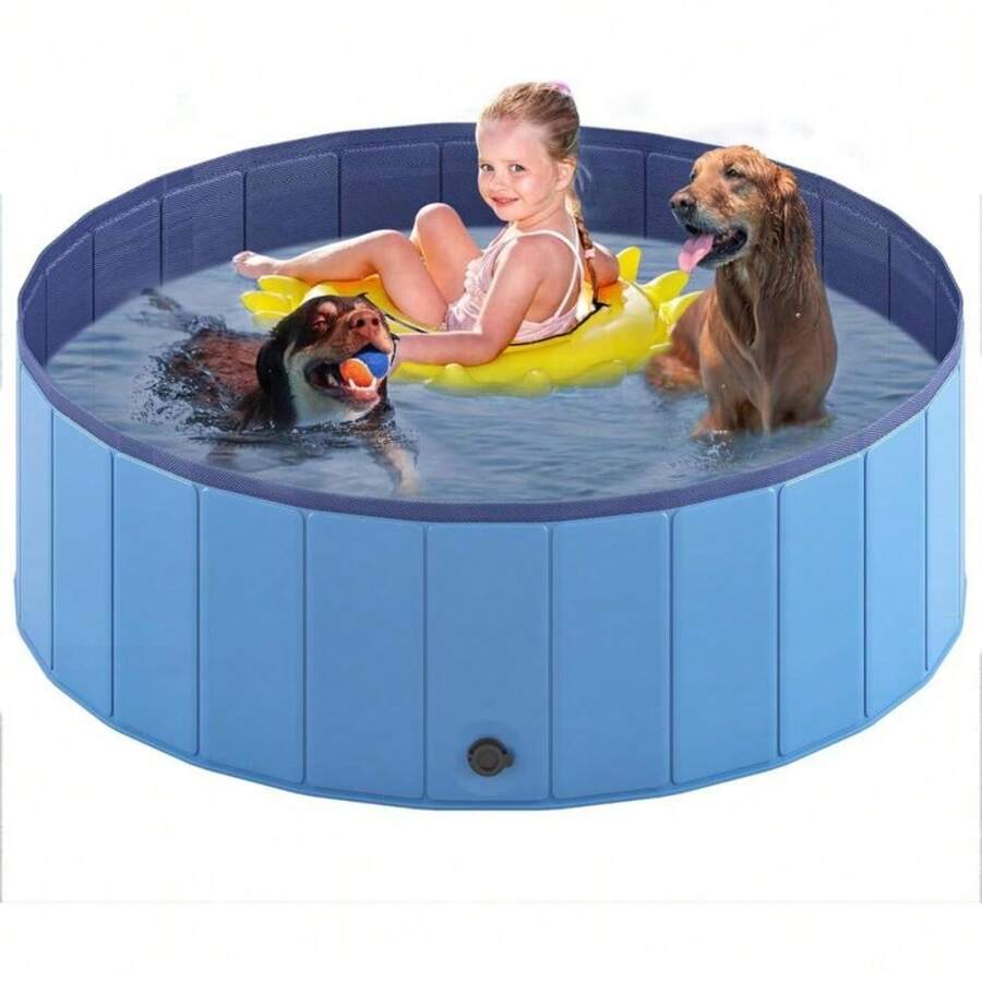 Niubya Portable Dog Pool, Foldable Pet Swimming Pool, Anti-Slip ...