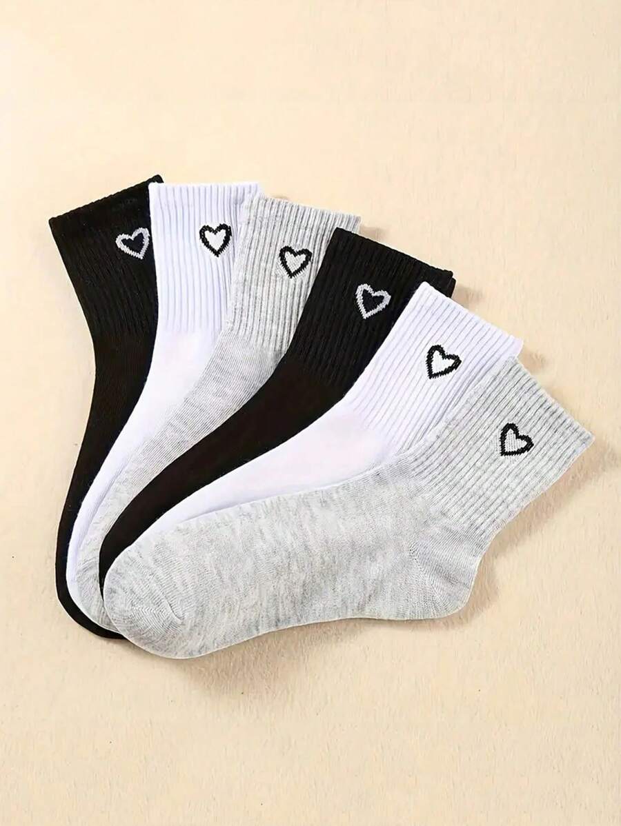 3 Pairs Of Heart-Shaped Socks, Men's And Women's Long Tube Socks ...