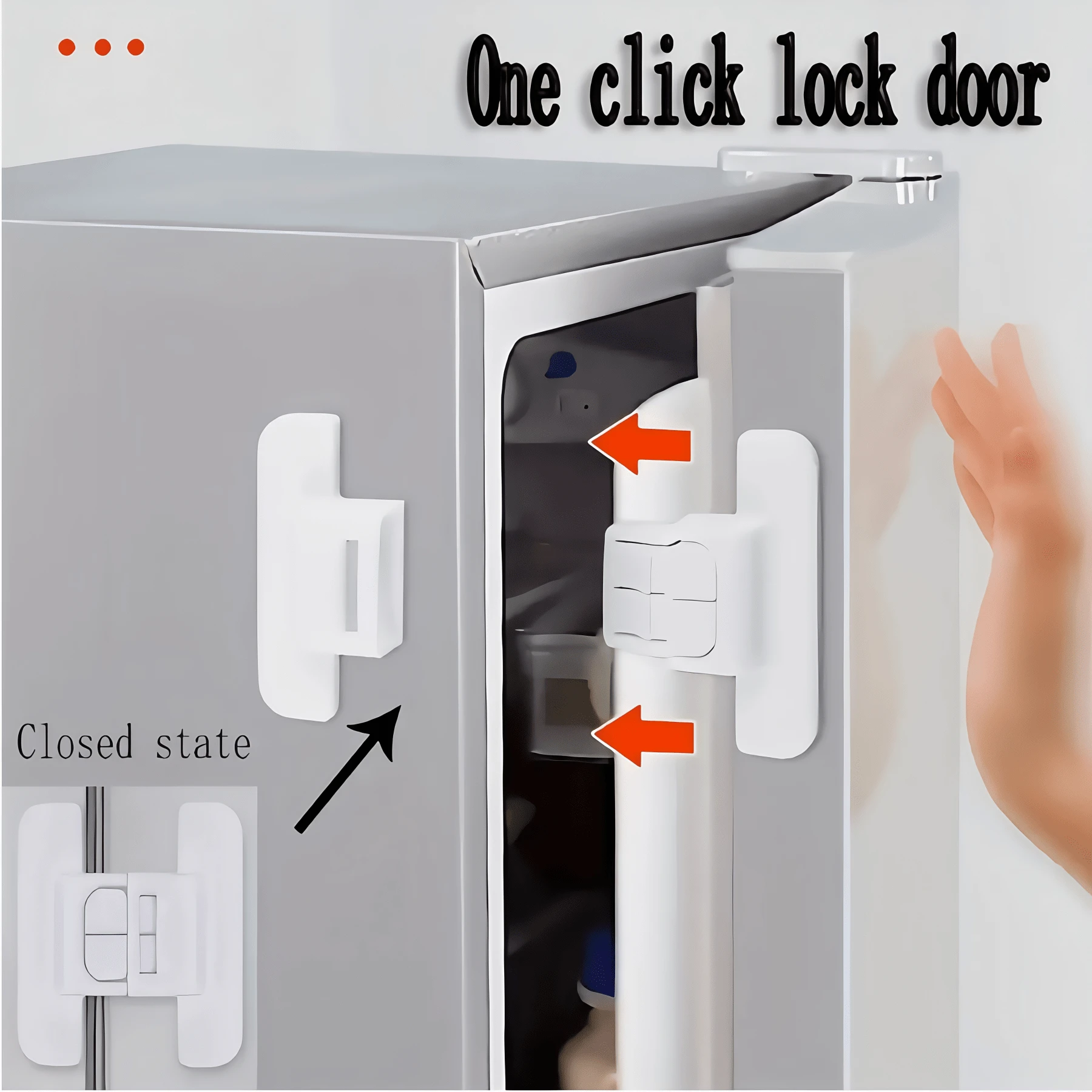 2pcs Refrigerator Door Closer - Auto Lock, No Drilling Required For ...