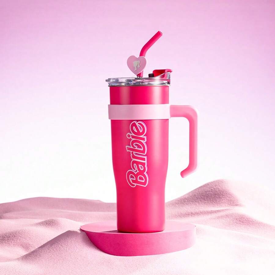 Miniso MINISO Fancy Barbie Collection Stainless Steel Water Bottles With Straw 1600mL Locking ...