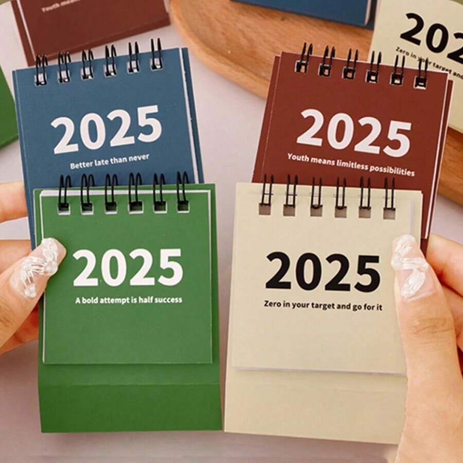 Desktop Calendars 2025 Mini Portable Calendar Desktop Ornament Check-In ...