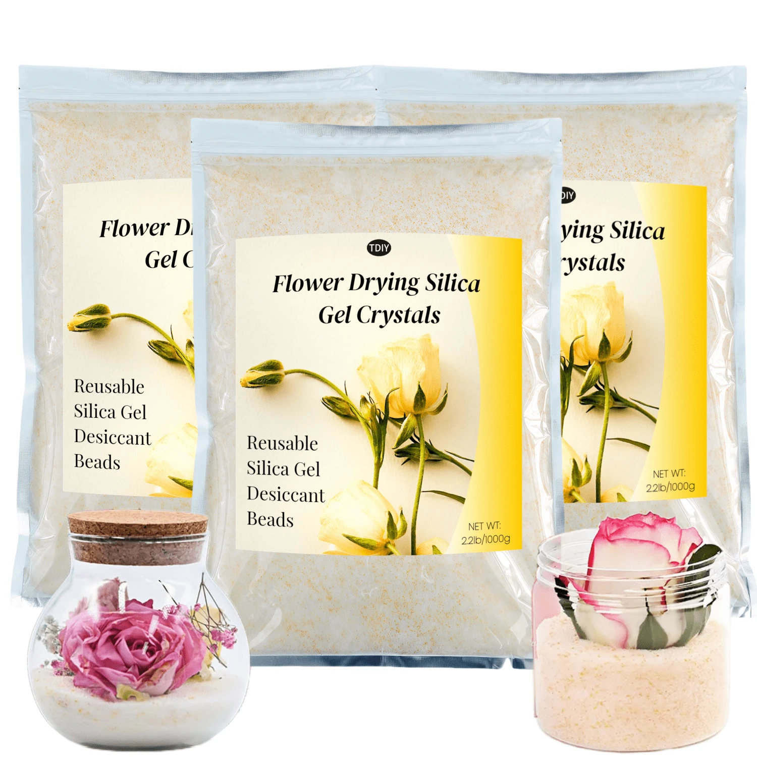 2.2lbs Dried Silica Gel Flower Desiccant, 100% Pure, Reusable, Rapid ...