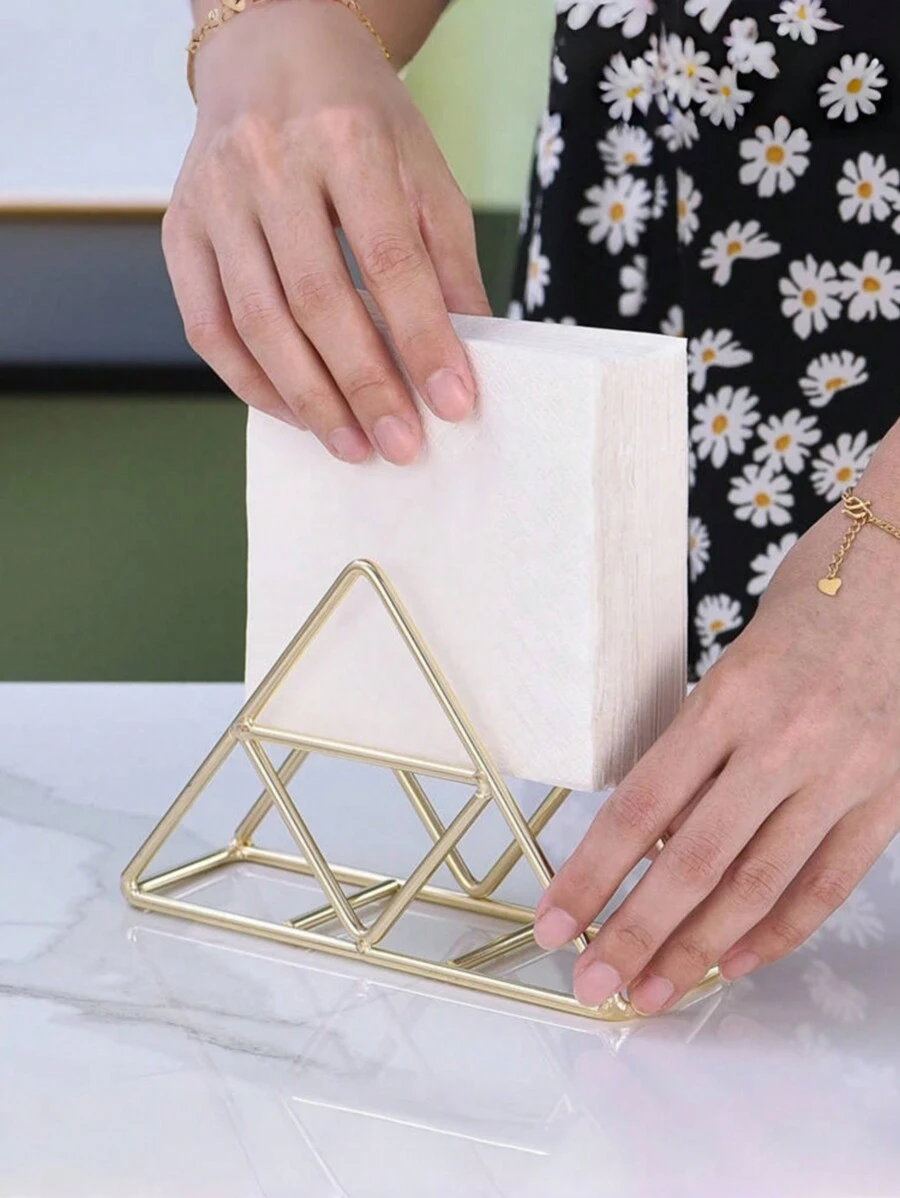 1pc 17*11cm Upright Metal Triangle Tissue Paper Holder, Iron Alloy ...