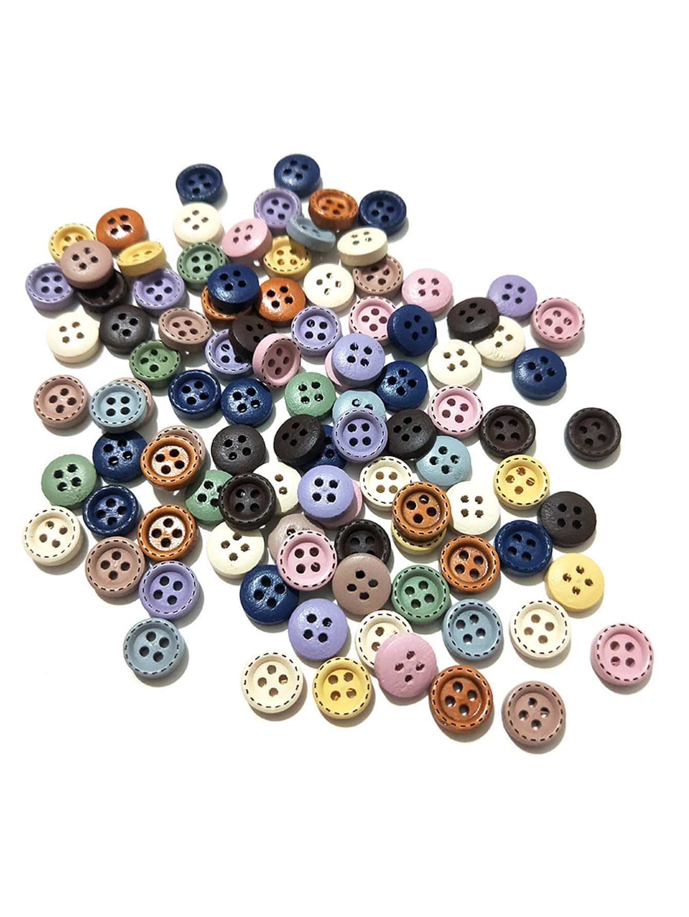 50 DIY Buttons Of Any Color, 4 Hole Small Round Buttons, For DIY Sewing ...