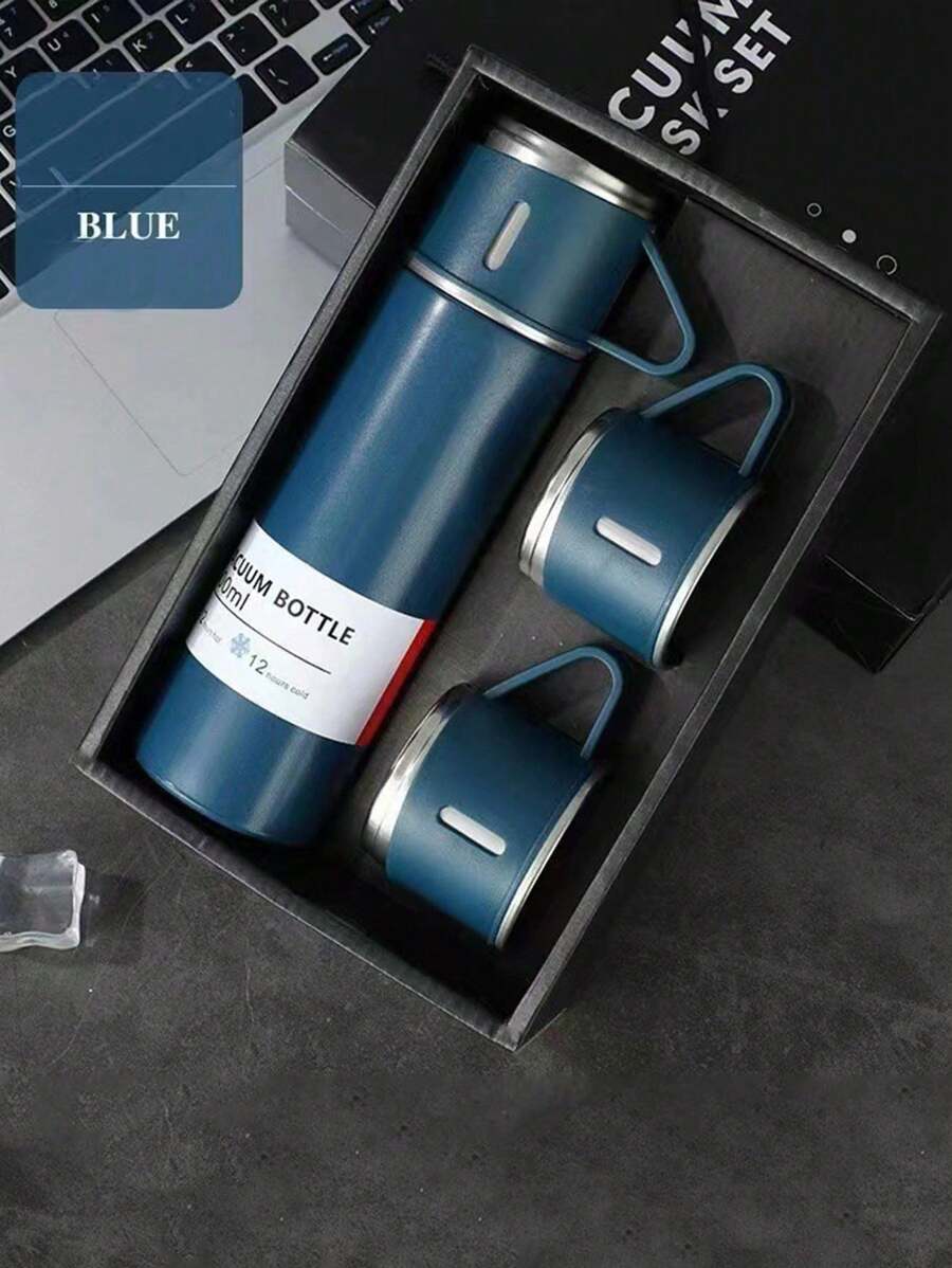 1pc New 500ml Stainless Steel Vacuum Insulated Travel Mug Set With 3 ...