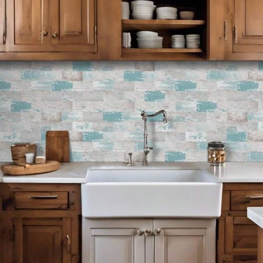 20-Pack Stick On Tiles Peel And Stick Self Adhes Wall Tiles Wood Look ...