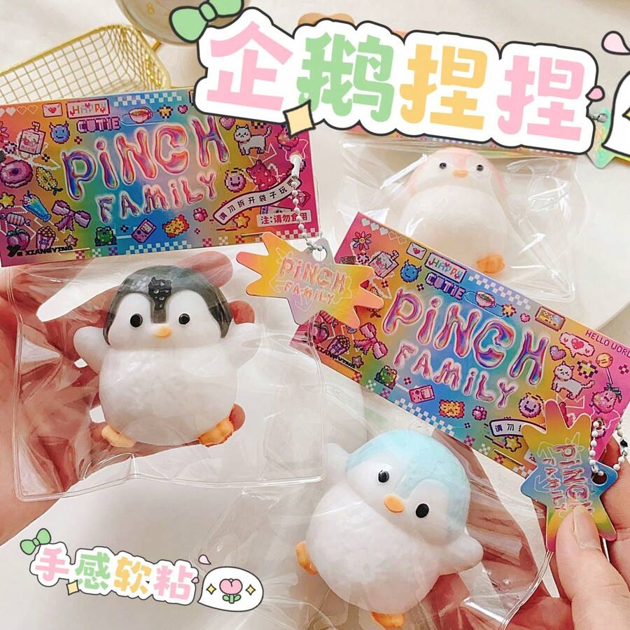 1pc Cartoon Character Round-Belly Penguin Squeeze Toy, Slow Rebound ...