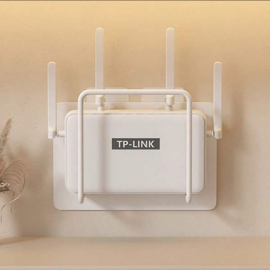 Easy-Install No-Drill Wall Mount Router Holder - Sleek White Cast Iron ...