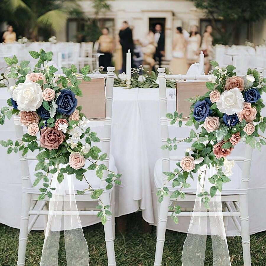 A Set Of 2Pcs Wedding Arch Flowers, Rustic Wedding Swag For Arch Lintel ...