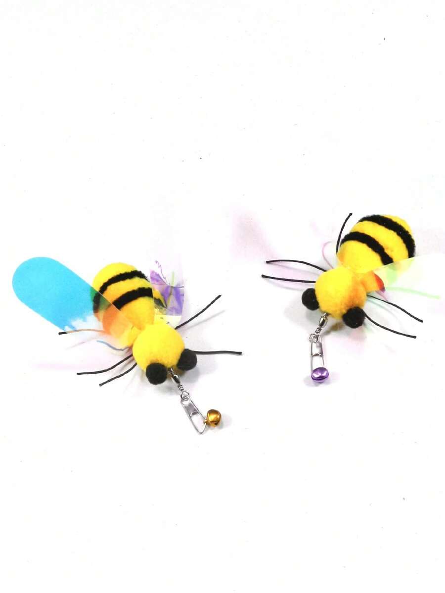Realistic Big Insect Replacement Heads Cat Teaser Wands - Flies Feather ...