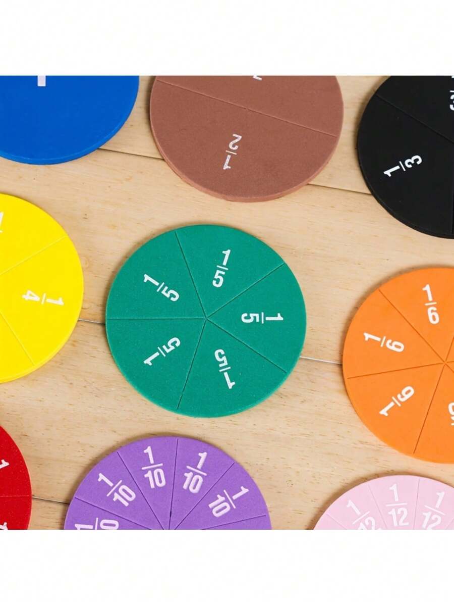 Fraction Circle Math Educational Tool - EVA Foam Fraction Teaching Aid ...